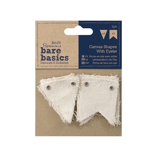 PMA: Canvas Shape with eyelet 6pcs); Bare Basics, FLAG | Beertje Creatief
